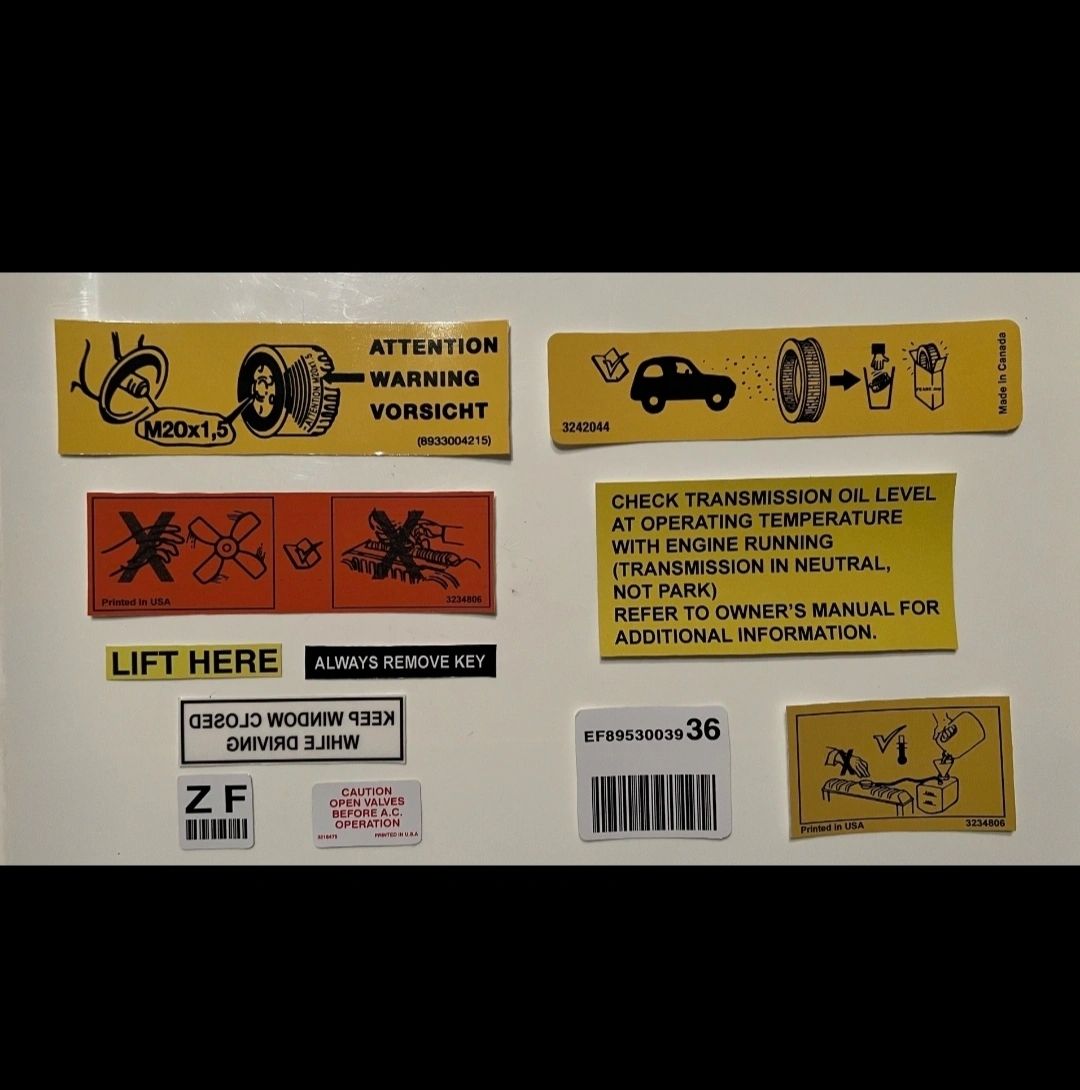 FULL SIZE JEEP FACTORY REPRODUCTION DECALS